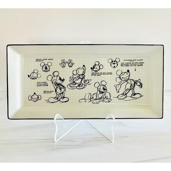 Disney | Dining | Disney Sketch Mickey Rectangle Platter New | Poshmark